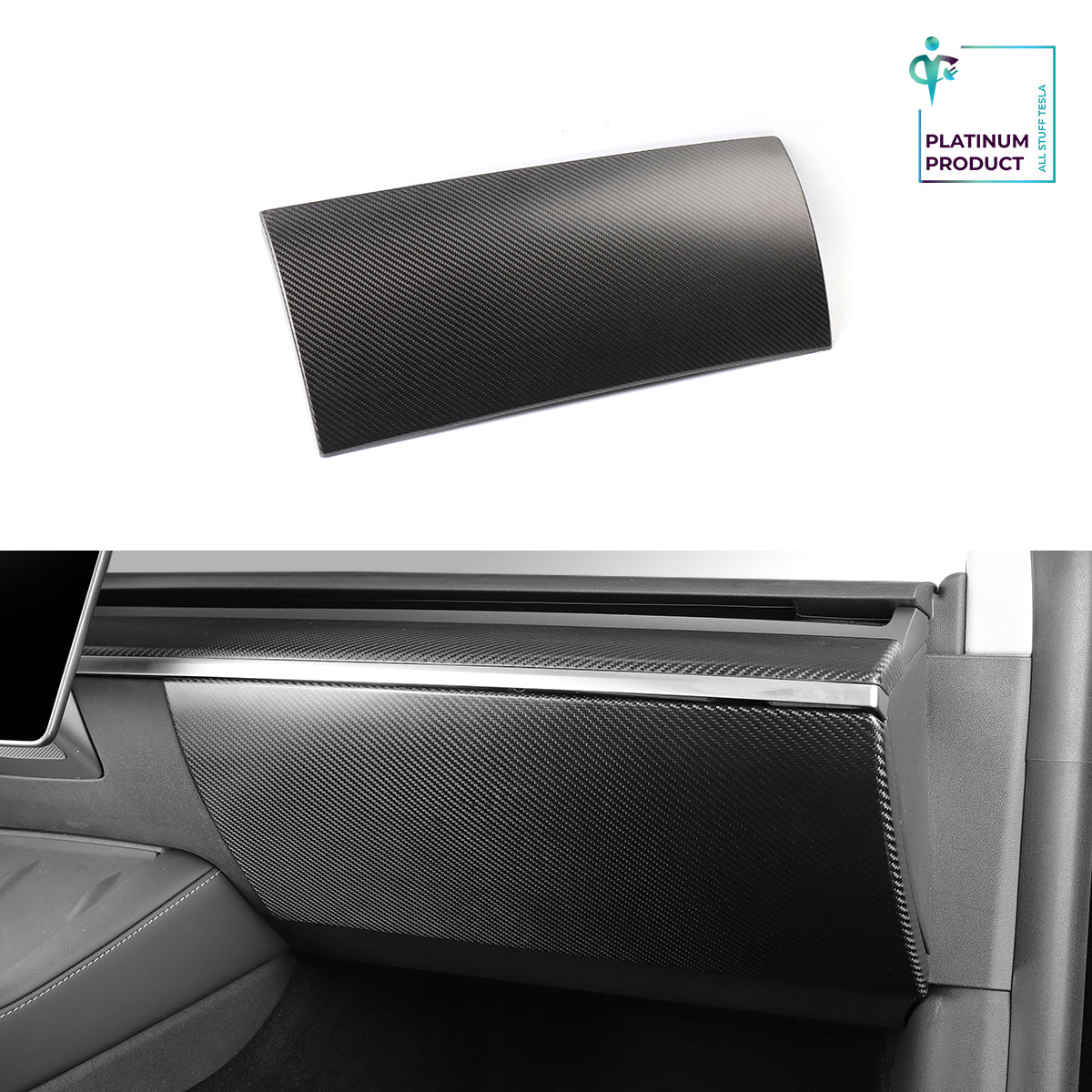 Matte Carbon Real Carbon Fiber Glove Box Protective Cover Trim For Mod