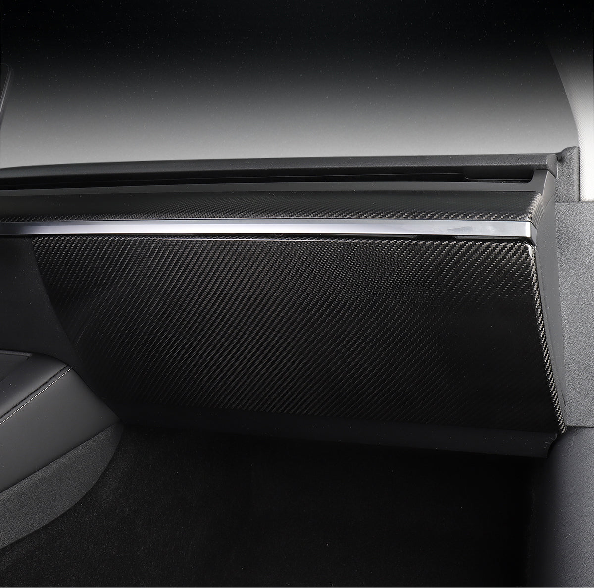 Matte Carbon Real Carbon Fiber Glove Box Protective Cover Trim For Mod